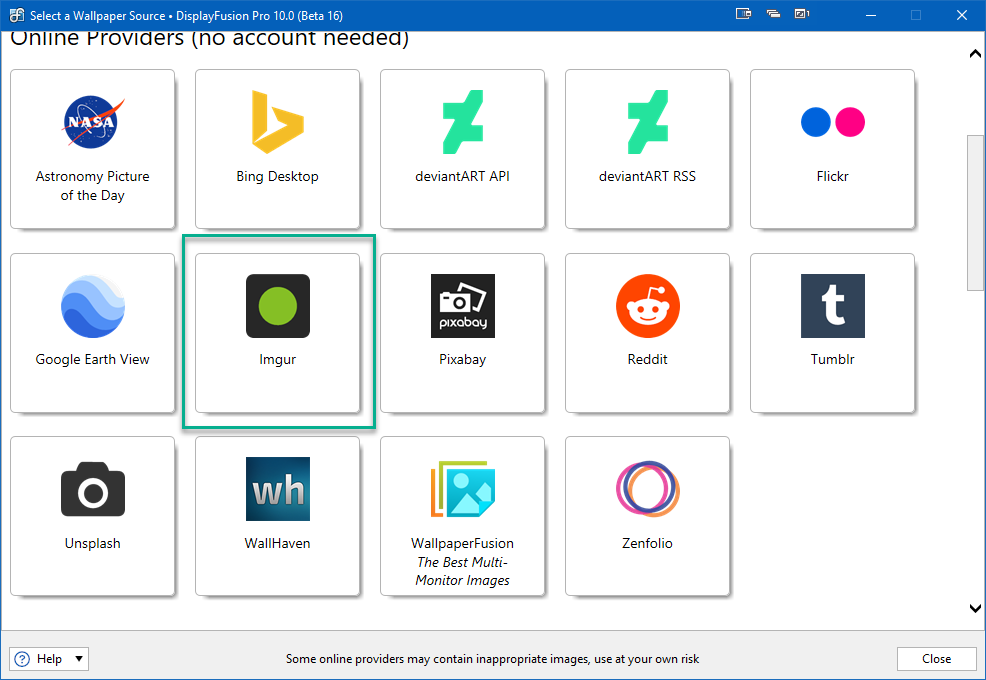 Imgur Wallpaper Source • Help Guide • Displayfusion By Binary Fortress Software